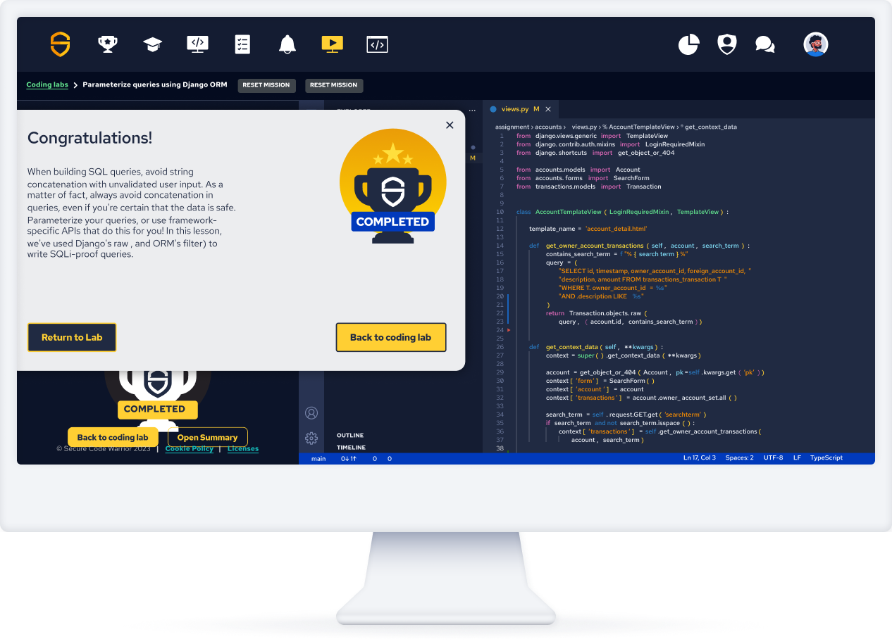 Advanced code walkthroughs & training | Secure Code Warrior